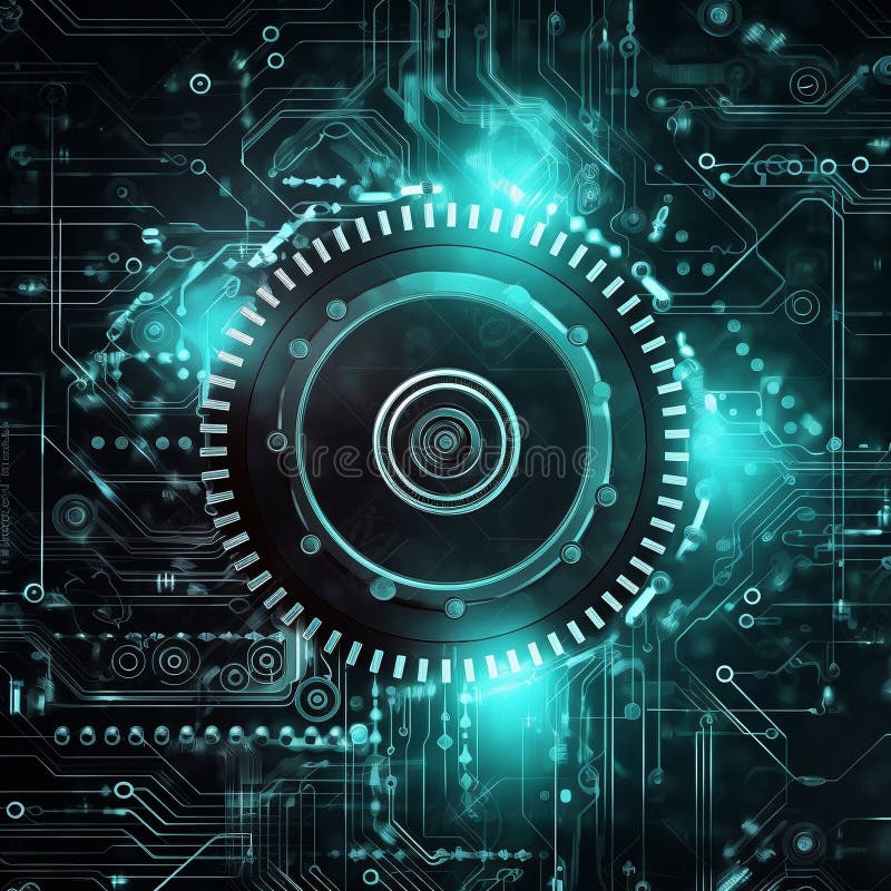 Hi Tech Background with Machine Gear Stock Photo - Image of curve, gear ...