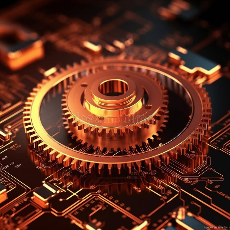 Hi Tech Background with Machine Gear Stock Photo - Image of curve, gear ...