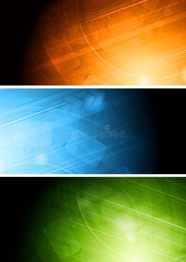 Hi-tech banners collection stock vector. Illustration of abstract ...