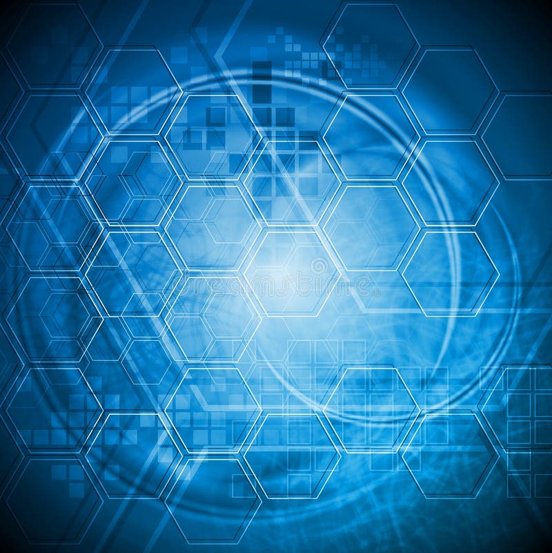 Tech Blue Triangles and Waves Abstract Background Stock Vector ...