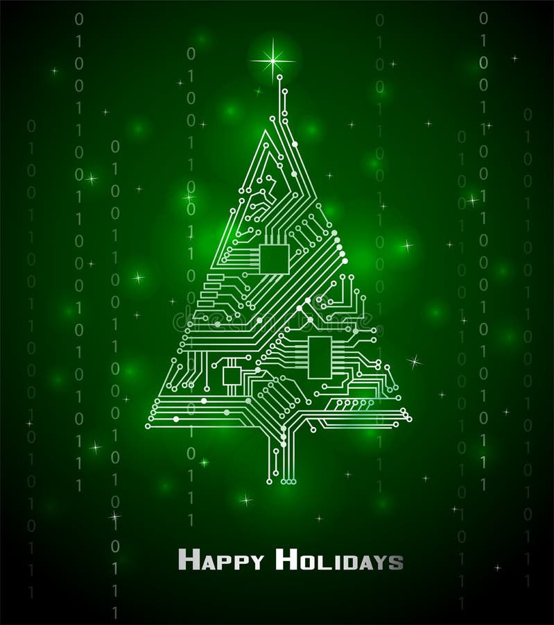 Hi-tech Christmas tree stock vector. Illustration of christmas - 48032936