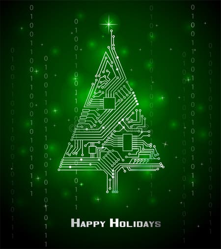 Hi-tech Christmas tree stock vector. Illustration of christmas - 48032936