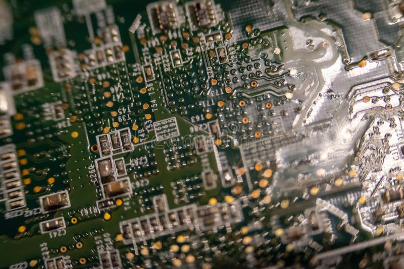 Hi Tech Close-up of Electronics Circuit Board or Motherboard Stock ...