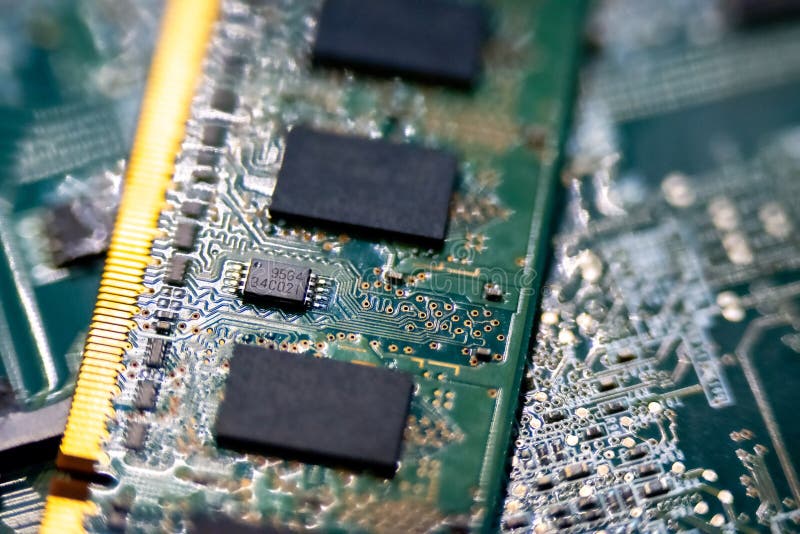 Hi Tech Close-up of Electronics Circuit Board or Motherboard Stock ...