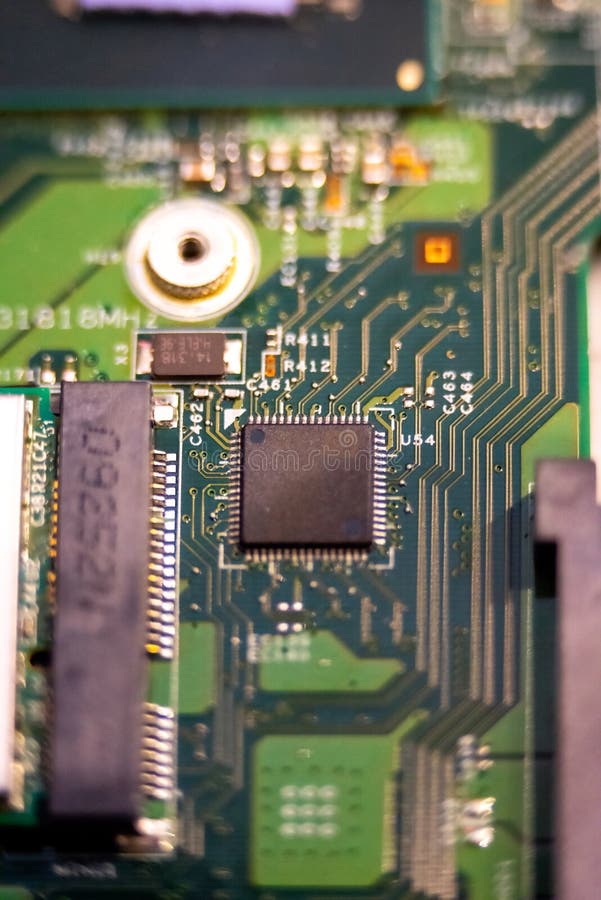 Hi Tech Close-up of Electronics Circuit Board or Motherboard Stock ...