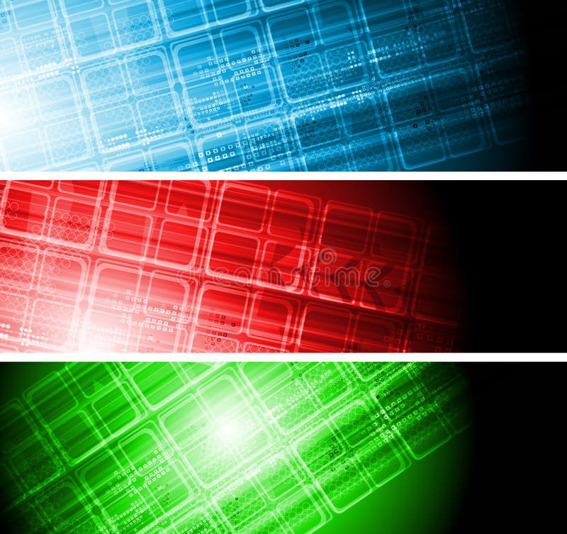 Hi-tech colorful banners stock vector. Illustration of backdrop - 21305211