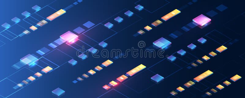 Hi-tech Computer Digital Technology Concept for Banner. 3d Futuristic ...