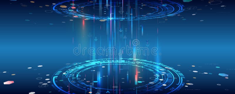 Hi-tech Computer Digital Technology Concept. 3d Futuristic Glowing ...