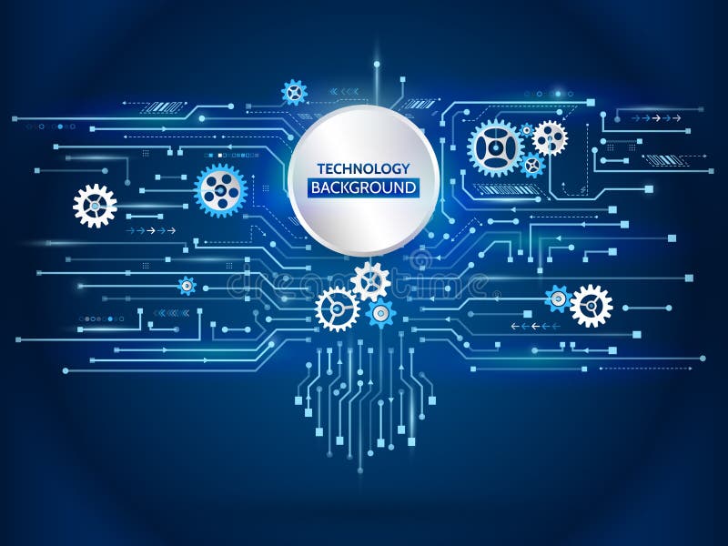 Hi-tech Computer Technology. Abstract Circuit Concept on the Bl Stock ...