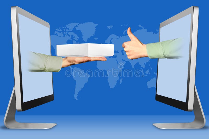 Hi-tech Concept, Two Hands from Computers. Hand with White Tablet ...