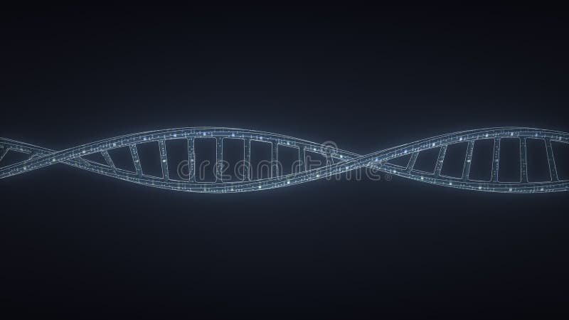 Hi-tech Conceptual DNA Molecule, 3D Rendering Stock Illustration ...