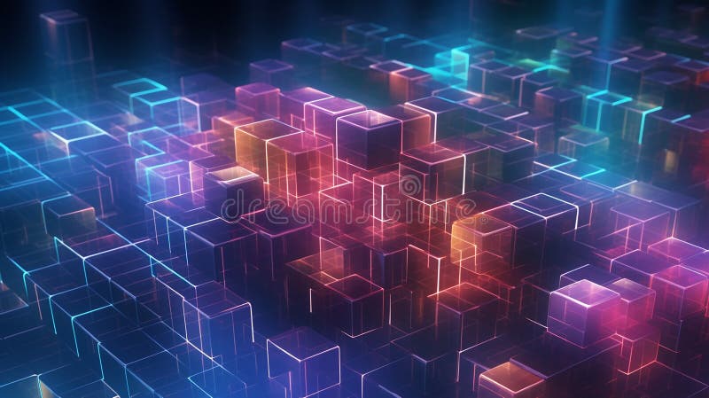 Hi Tech a Cubic Array of Square Blocks is Arranged. Stock Photo - Image ...