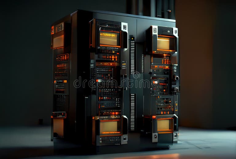 Hi-tech Data Storage Server Rack, Cloud Computing Design. AI Generated ...