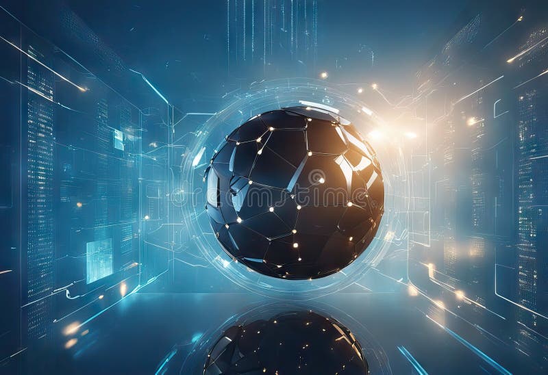 Hi-tech Digital Communication Concept on the Blue Background Stock ...