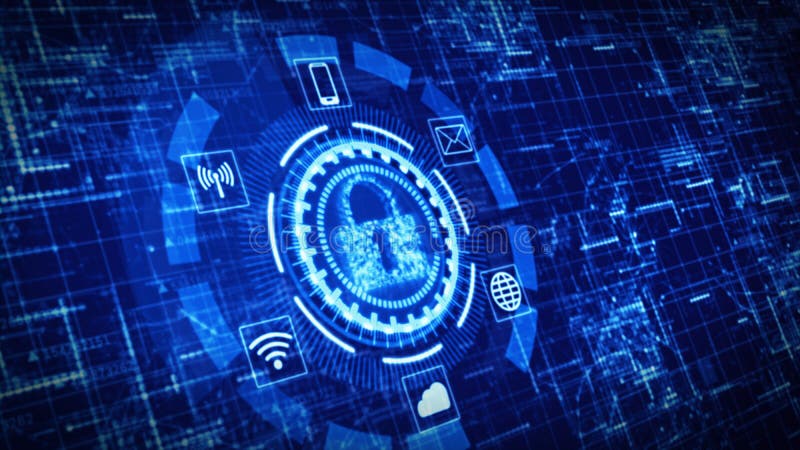 Hi-Tech Digital Cyber Security Display Infographic Stock Illustration ...