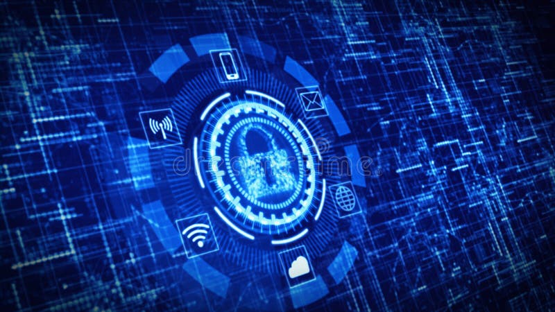 Hi-Tech Digital Cyber Security Display Infographic Stock Illustration ...