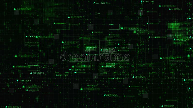 Digital Matrix Particles and Grid Motion Abstract Background Stock ...
