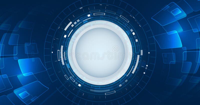Abstract Futuristic Communication. Hi-tech Blue Background with Various ...