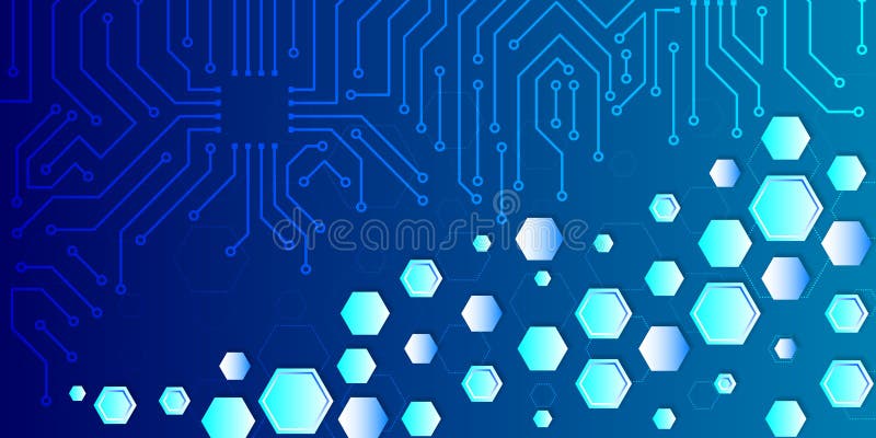 Hi-tech Digital Technology and Engineering Concept. Wide Sci Fi ...