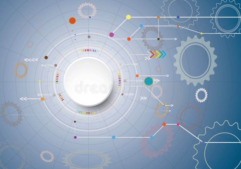 Hi-tech Digital Technology and Gear Wheel on Circuit Board. Stock ...