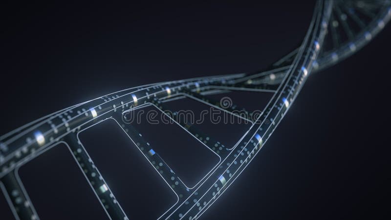 Hi-tech DNA Molecule, 3D Rendering Stock Illustration - Illustration of ...