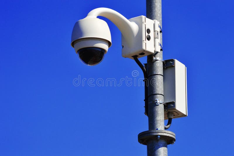 Dome Type Outdoor Cctv Camera, Secure Construction Site. Stock Photo ...