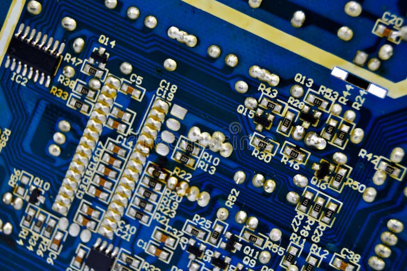 Hi-tech Electronic Circuit Board Detail Background Shot, Banner Mock Up ...