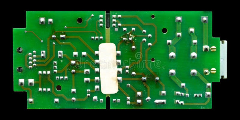 Hi-tech Electronic Circuit Board Isolated on Black Background Stock ...