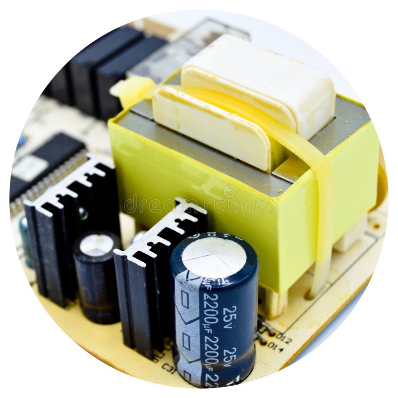 Hi-tech Electronic Circuit Board Isolated on White Background Stock ...