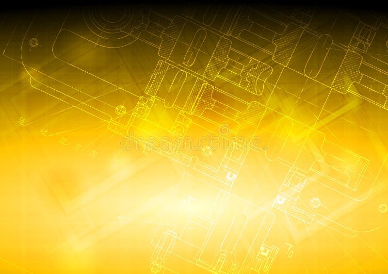 Hi-tech Engineering Drawing Stock Vector - Illustration of color ...