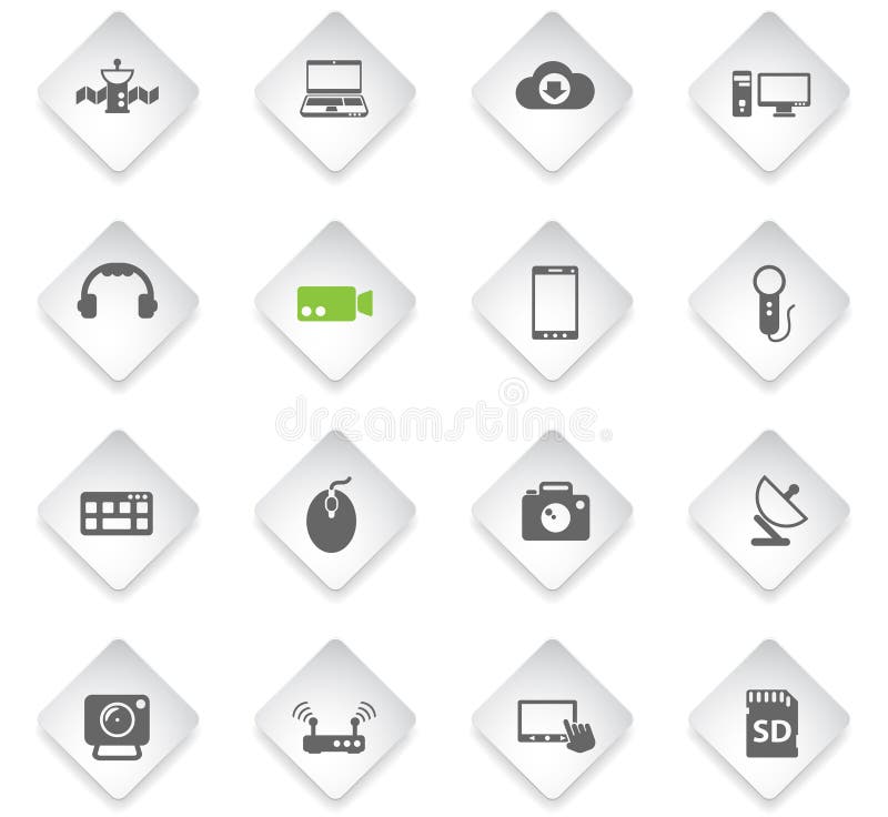 Hi tech icon set stock vector. Illustration of mouse - 135185807