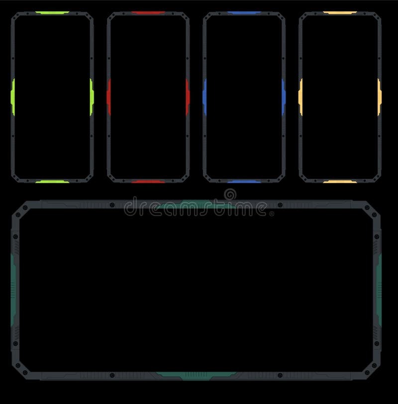 Hi-tech red frame. stock illustration. Illustration of render - 6719790