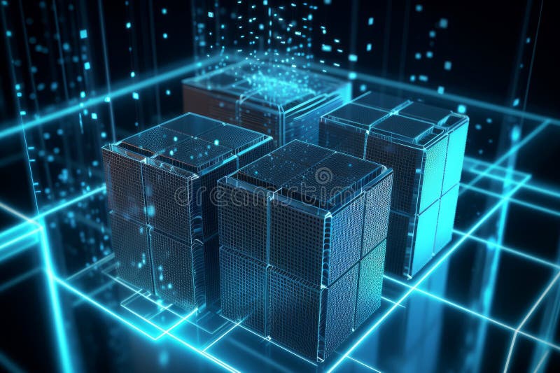 Hi Tech Future Square Blocks. Generate Ai Stock Photo - Image of ...