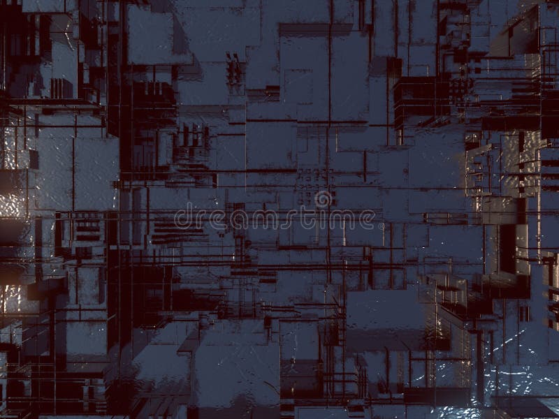 Abstract Futuristic Techno Pattern. Digital 3d Illustration Stock ...