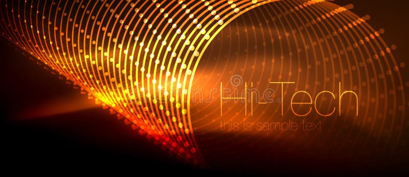 Hi-tech Futuristic Techno Background, Neon Shapes and Dots Stock Vector ...