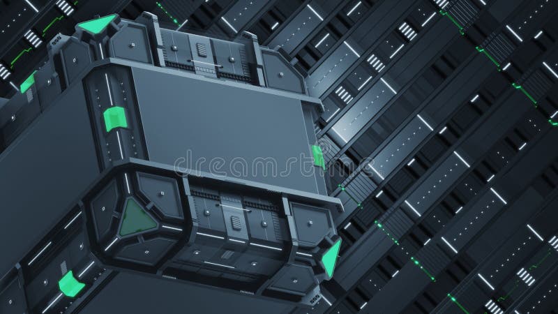 Hi-tech Game Cube Banner with Copyspace Area Stock Illustration ...