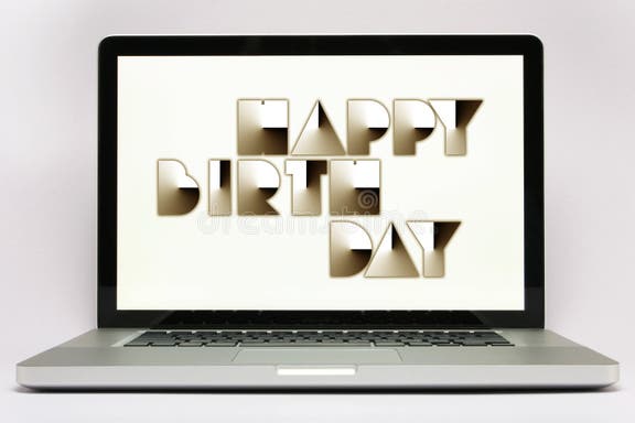Happy Birthday Computer Screen Stock Illustrations – 777 Happy Birthday ...