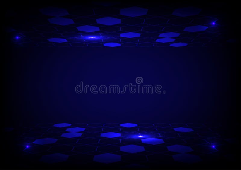 Hi-tech with Hexagonal Line, and Rectangular Shapes on a Blue and ...