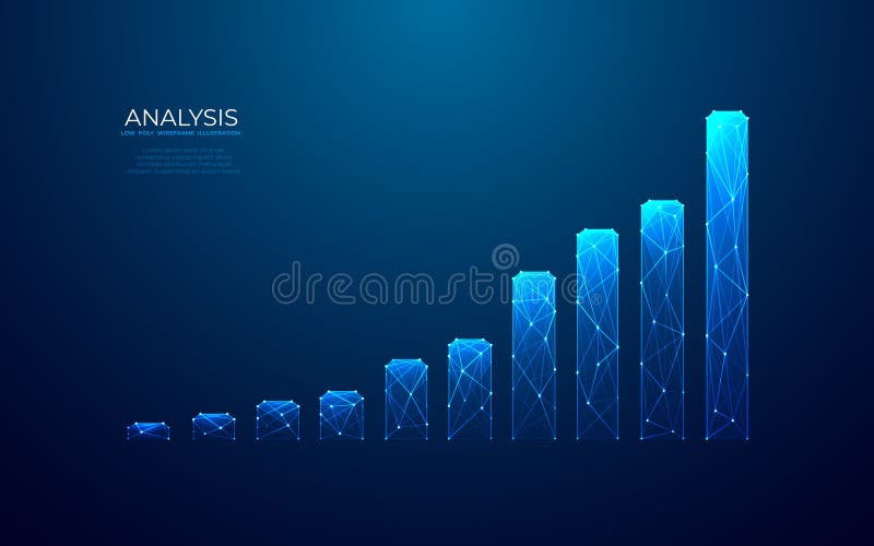 Growth Graph Chart with Tech Arrow Up on Computer Monitor Screen. Stock ...