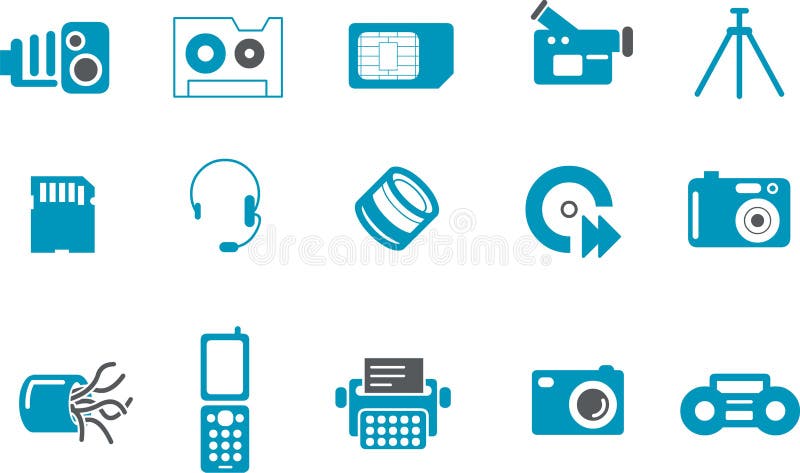 Hi-tech Icon Set stock illustration. Illustration of data - 11042605