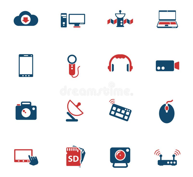 Hi tech icon set stock vector. Illustration of plate - 121795994