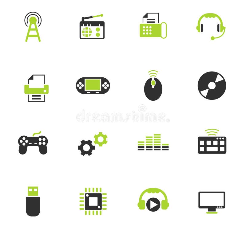 Hi tech icon set stock vector. Illustration of vector - 122050601