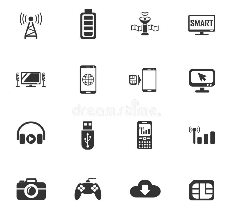 Hi tech icon set stock vector. Illustration of icon - 141490589