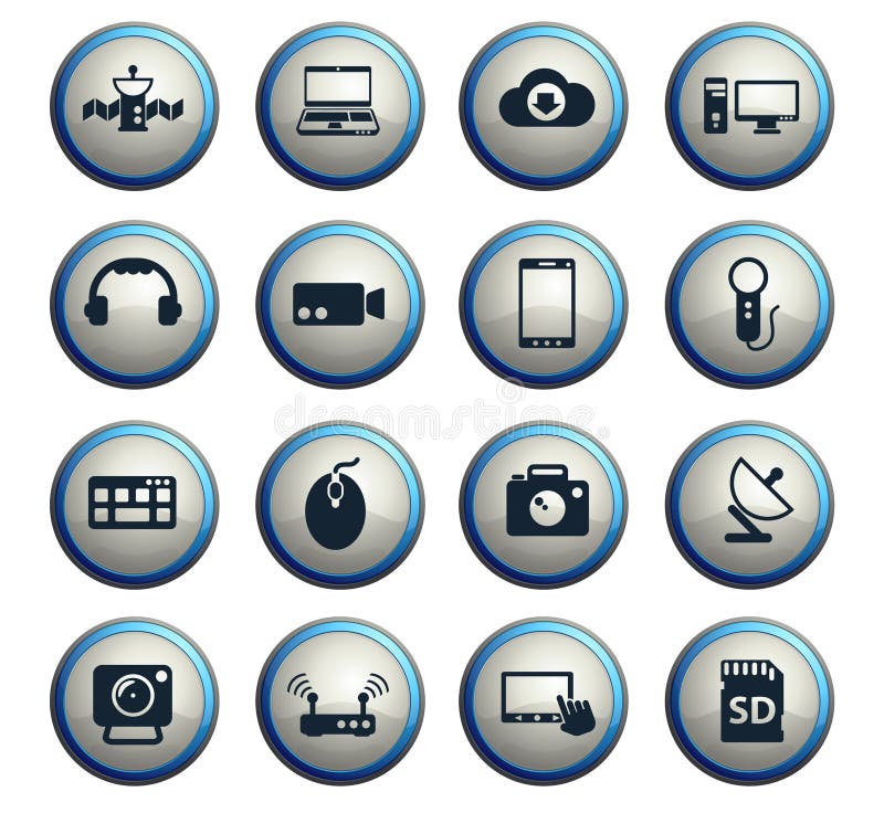 Hi tech icon set stock vector. Illustration of computer - 128178960