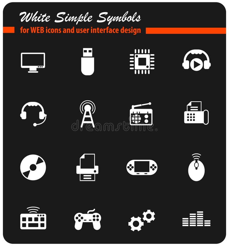 Hi tech icon set stock vector. Illustration of vector - 131337719