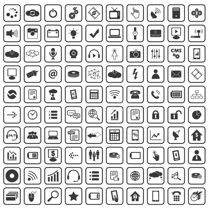 100 Hi-Tech icons set stock vector. Illustration of design - 61291314 100 Hi-Tech icons set stock vector. Illustration of design - 61291314