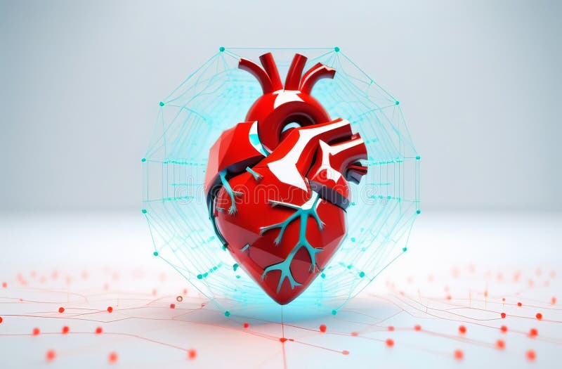 Hi Tech Illustration of a Human Heart Stock Photo - Image of heart ...