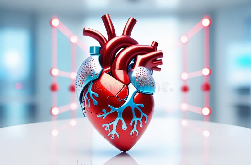 Hi Tech Illustration of a Human Heart Stock Photo - Image of abstract ...