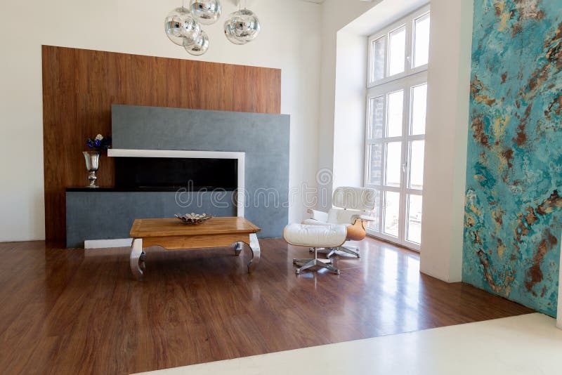 Hi-tech Interior Design Living Room Stock Photo - Image of seat, studio ...