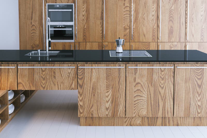 Hi-tech Kitchen Interior Design. Close-up 3d Render Stock Photo - Image ...